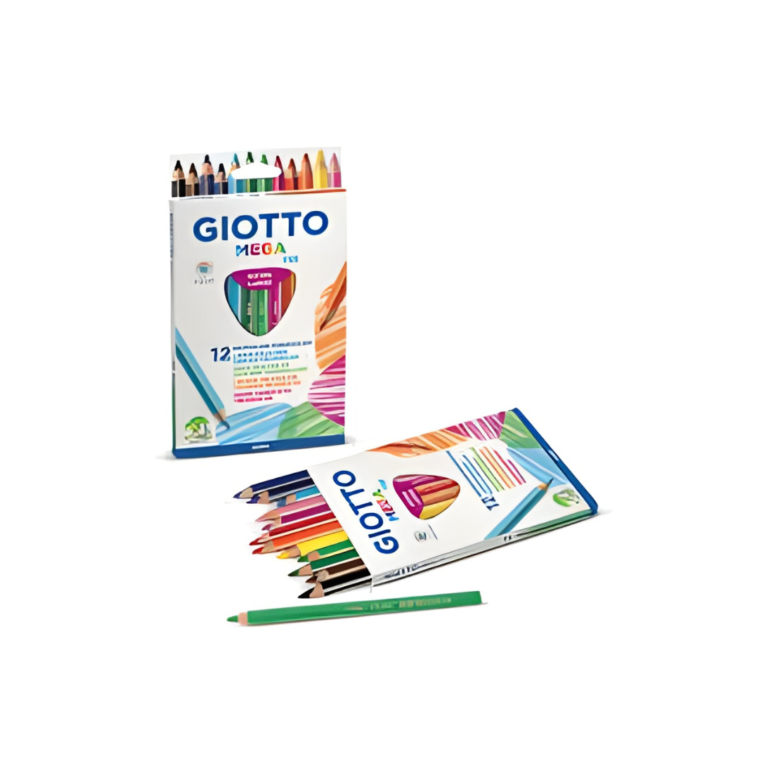 Lapices 12 Colores Triangular Jumbo Giotto Tri - BICHOTO.CL