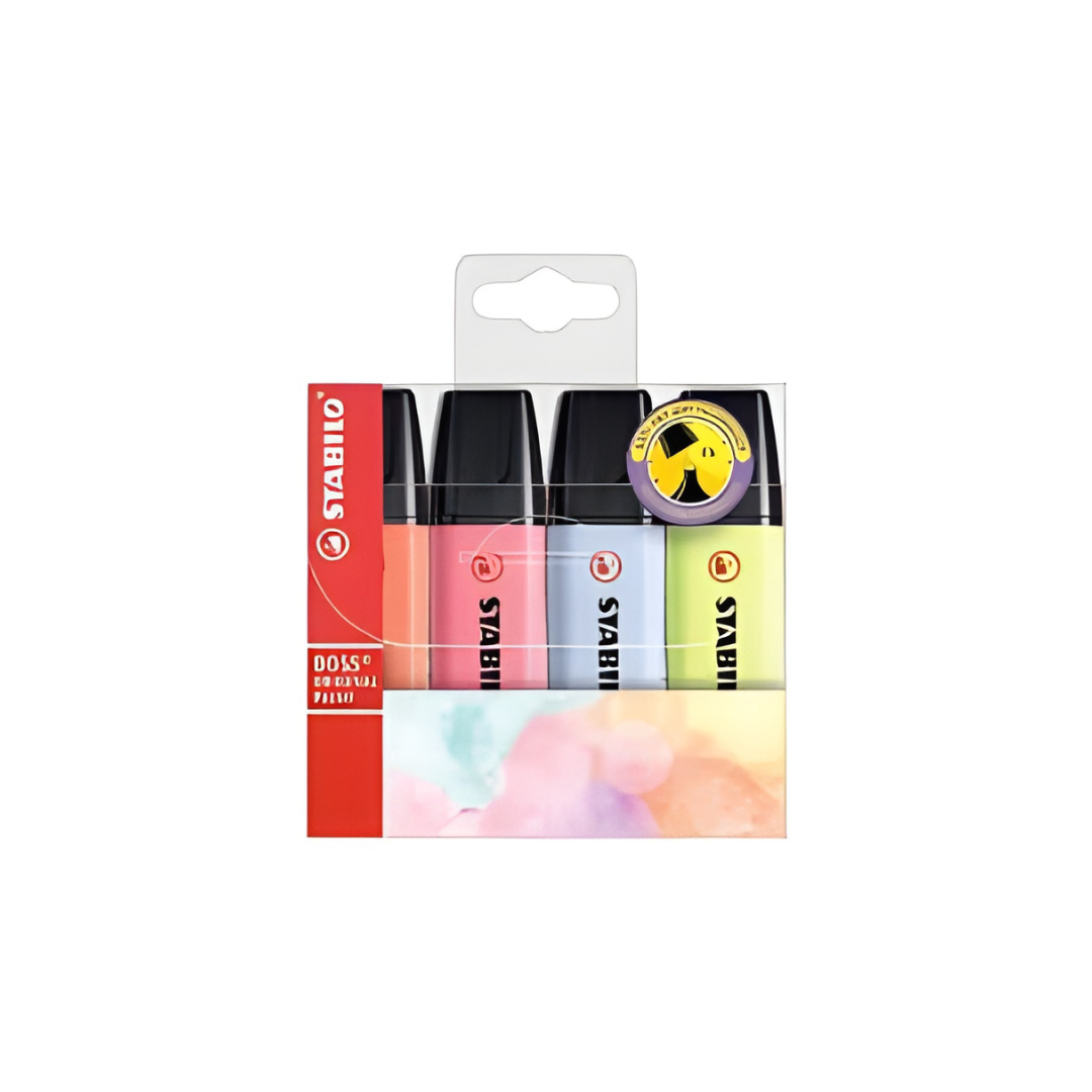 Set Destacadores Stabilo Pastel 4 Unidades - BICHOTO.CL